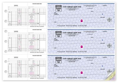 3 To a Page - Business Size Checks for Hourly Payroll NEW High Security ...